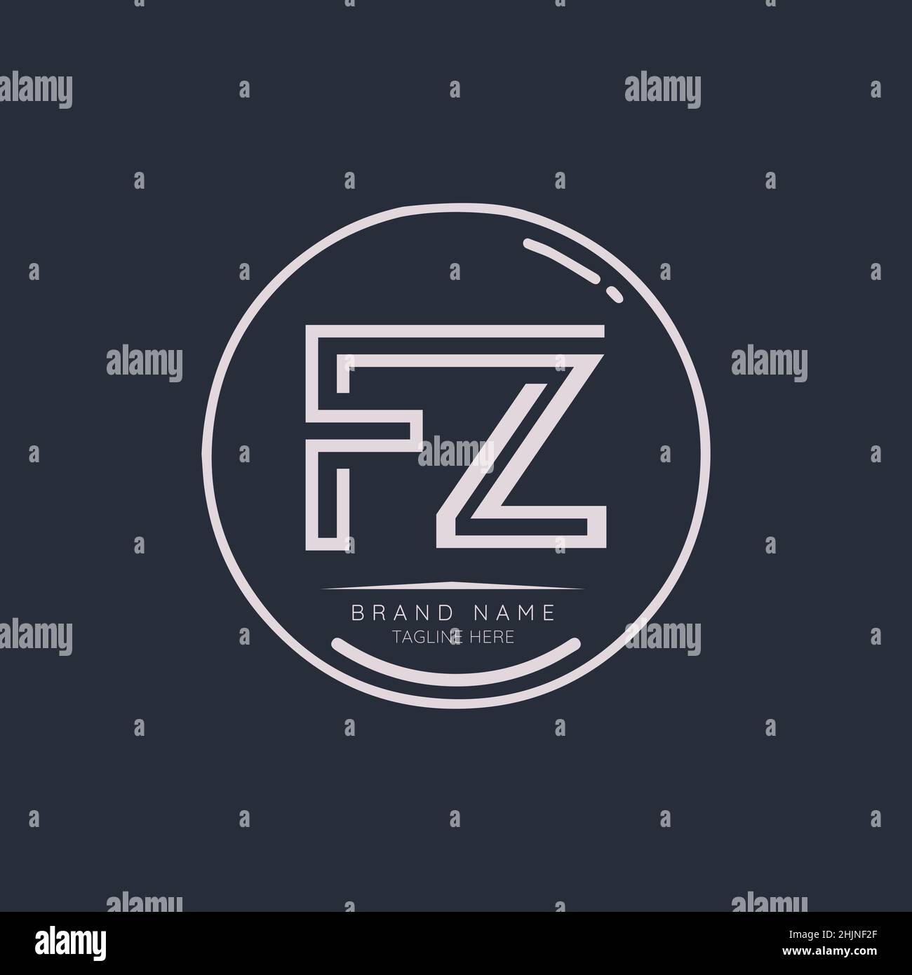 Creative FZ initial letter logo design elements. Modern Minimalist ...