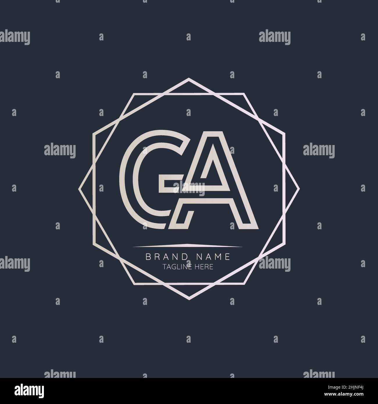 Creative GA initial letter logo design elements. Modern Minimalist ...