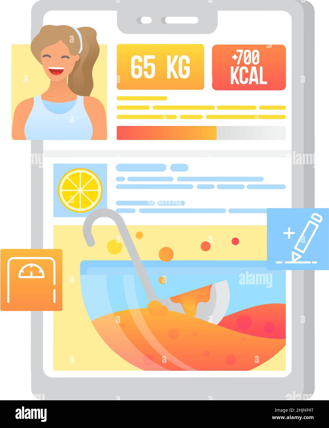 Count food calorie mobile app icon vector Stock Vector Image & Art - Alamy