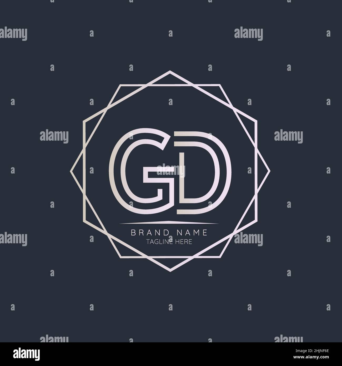 Creative GD initial letter logo design elements. Modern Minimalist ...