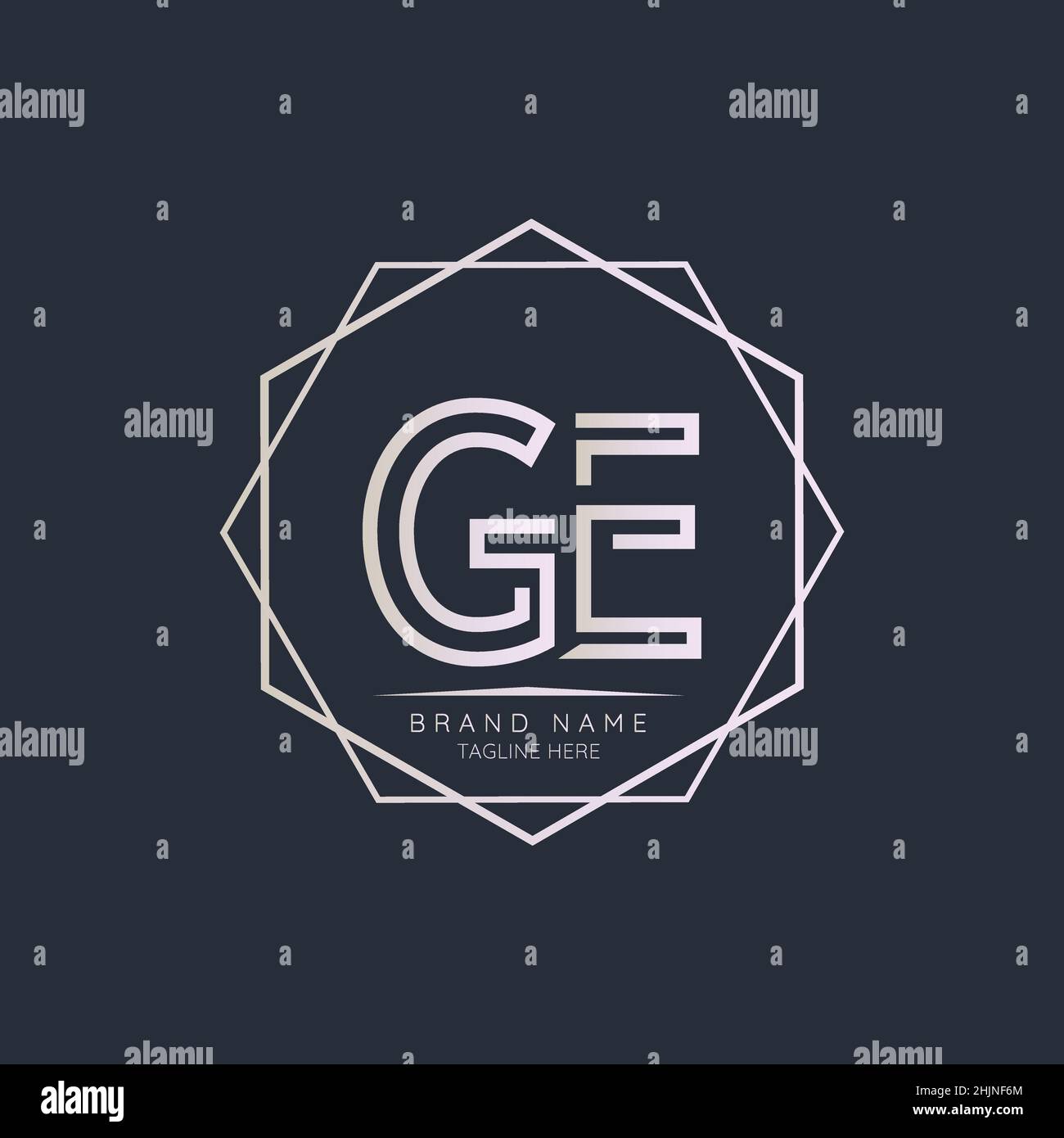 Creative GE initial letter logo design elements. Modern Minimalist ...