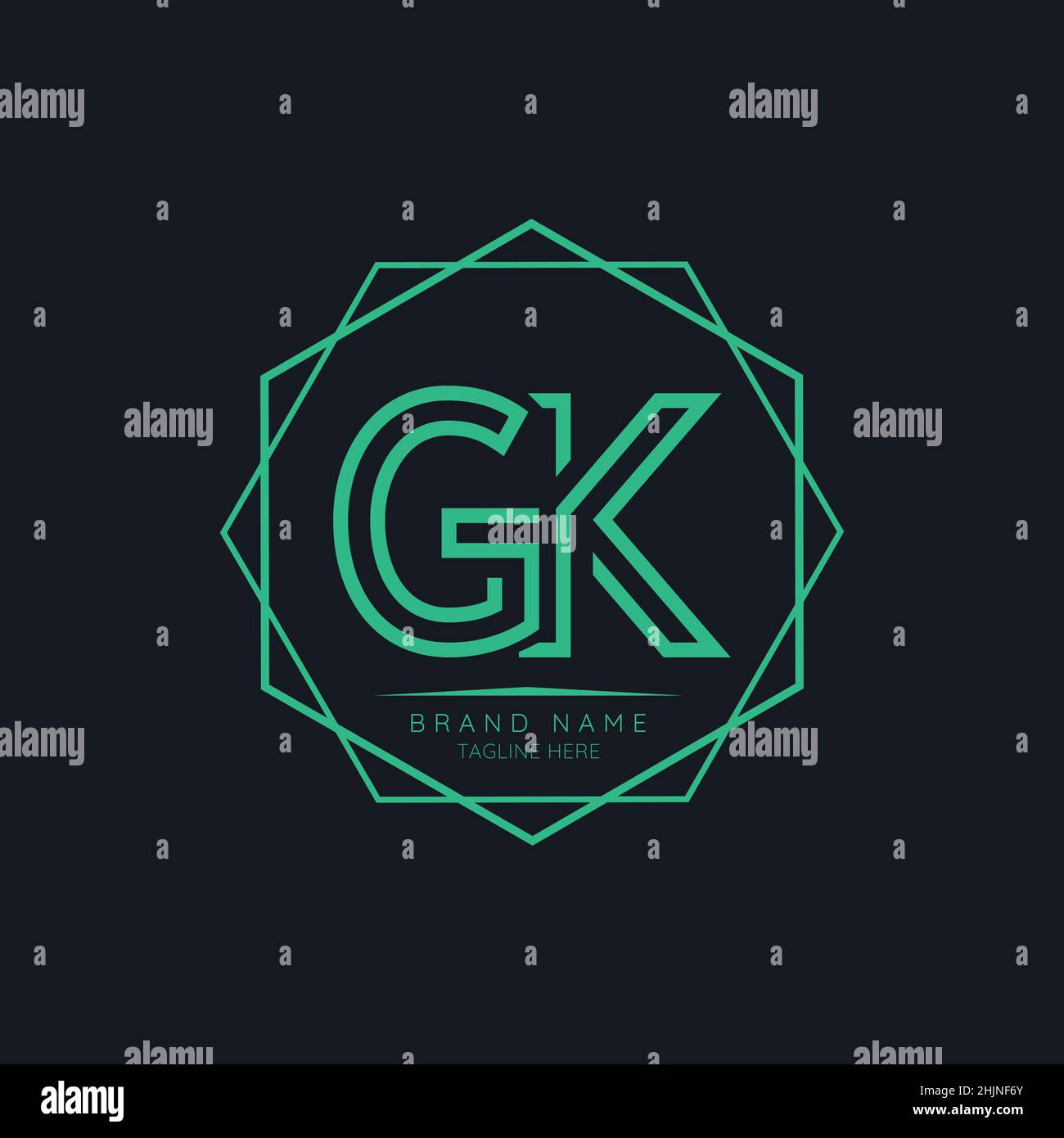 Creative GK initial letter logo design elements. Modern Minimalist ...