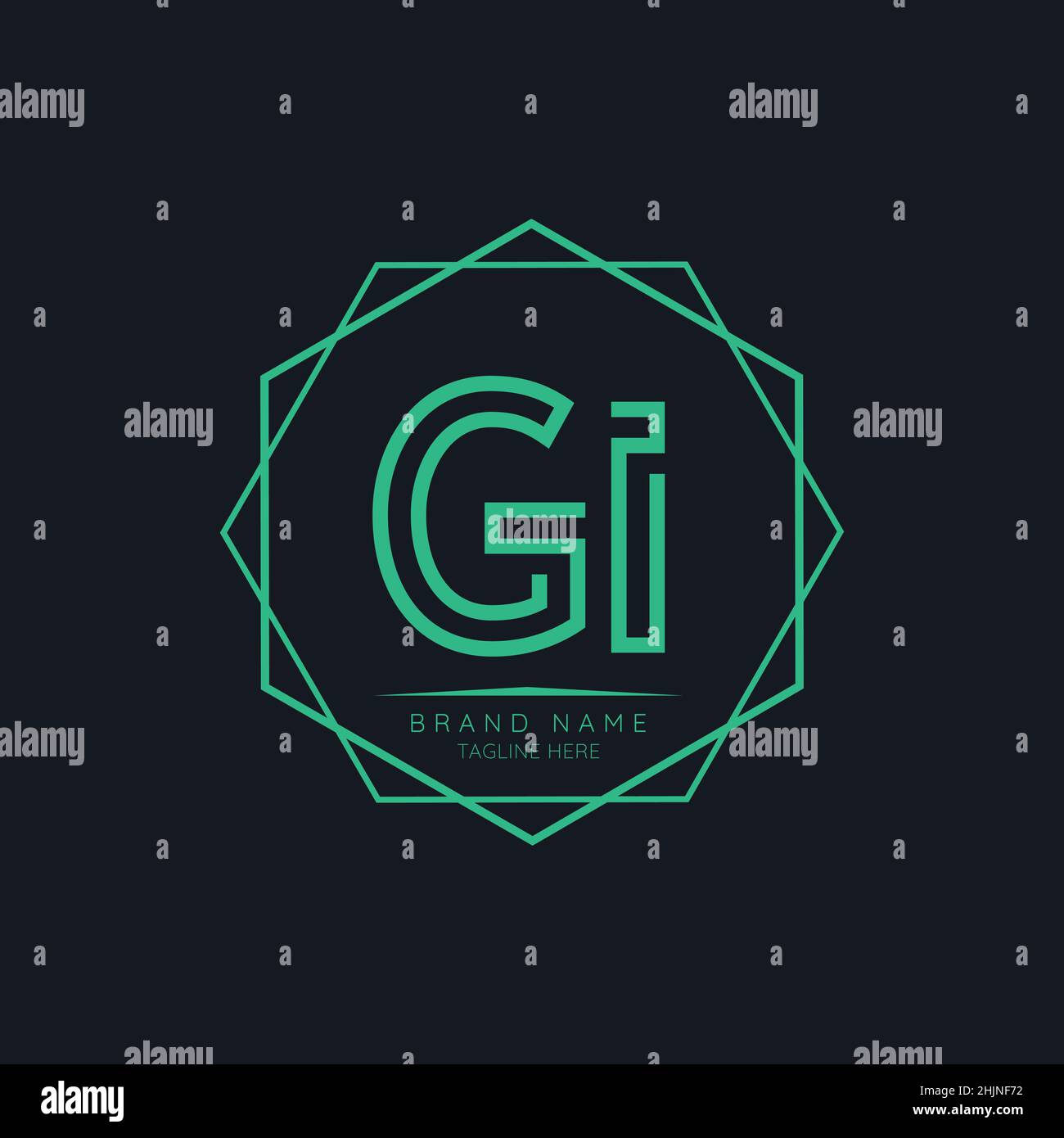 Creative GI initial letter logo design elements. Modern Minimalist ...