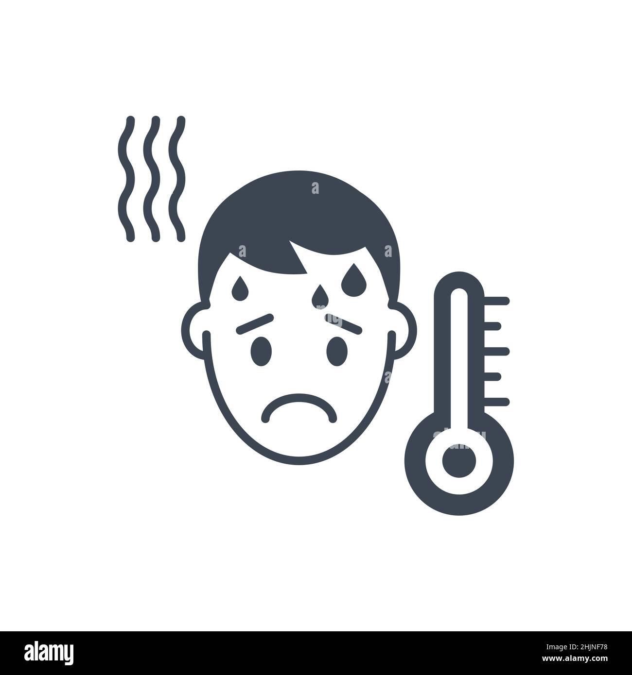 High body temperature related vector glyph icon Stock Vector Image ...