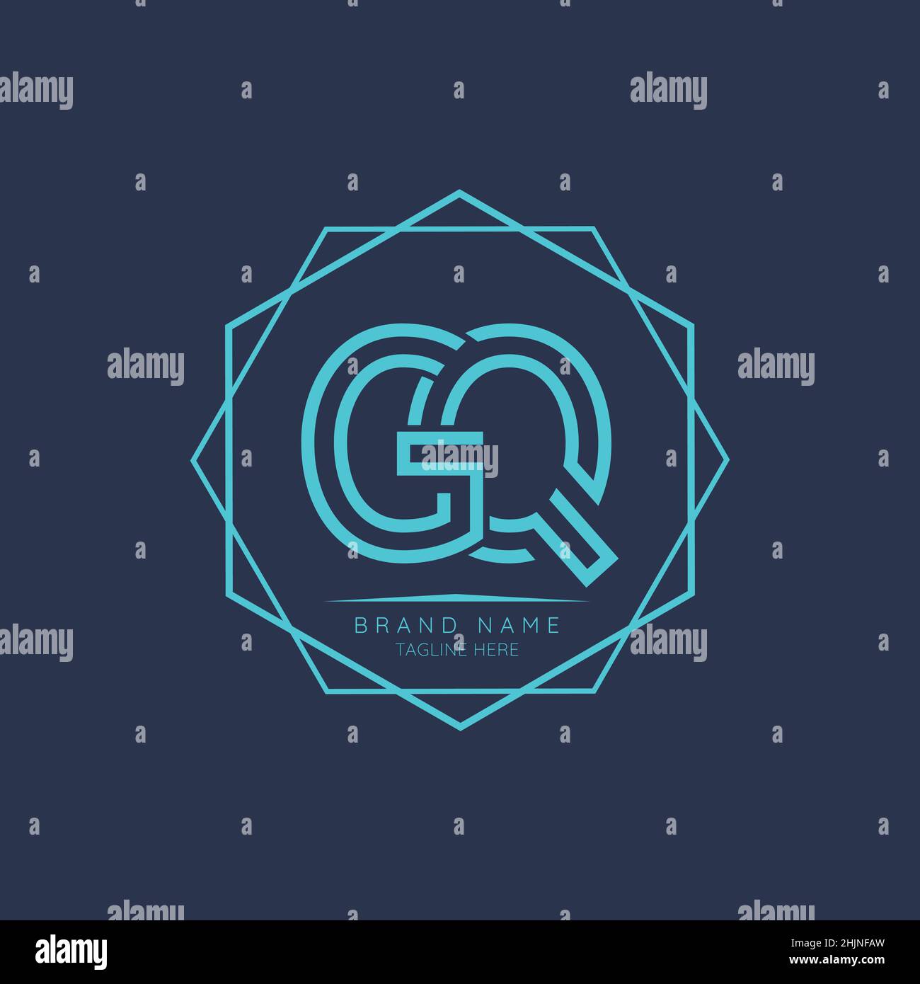 Creative GQ initial letter logo design elements. Modern Minimalist ...