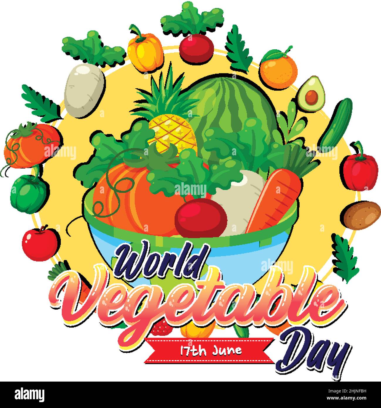 World Vegetable Day banner with vegetables and fruits illustration ...