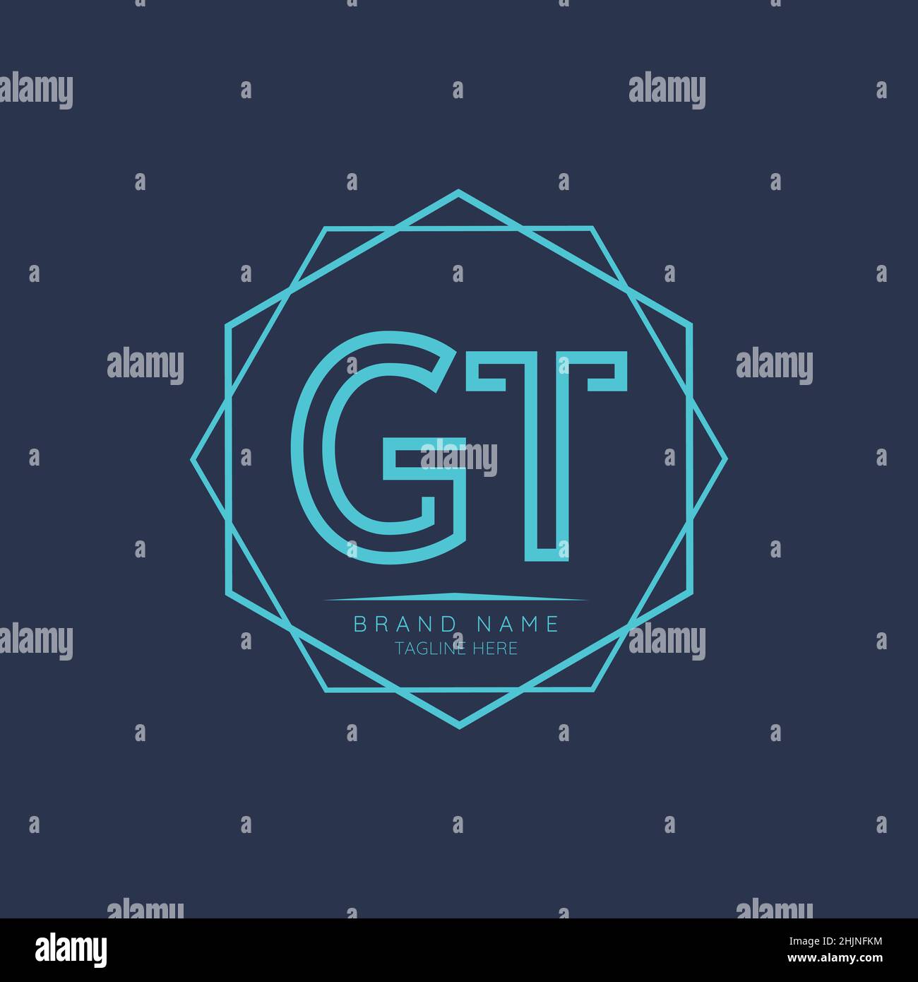 Creative GT initial letter logo design elements. Modern Minimalist ...