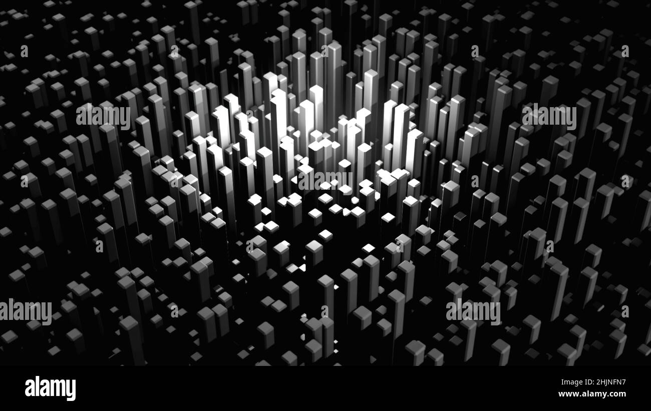 Monochrome Abstract Animation Of Moving Geometric Shapes Abstract 3d