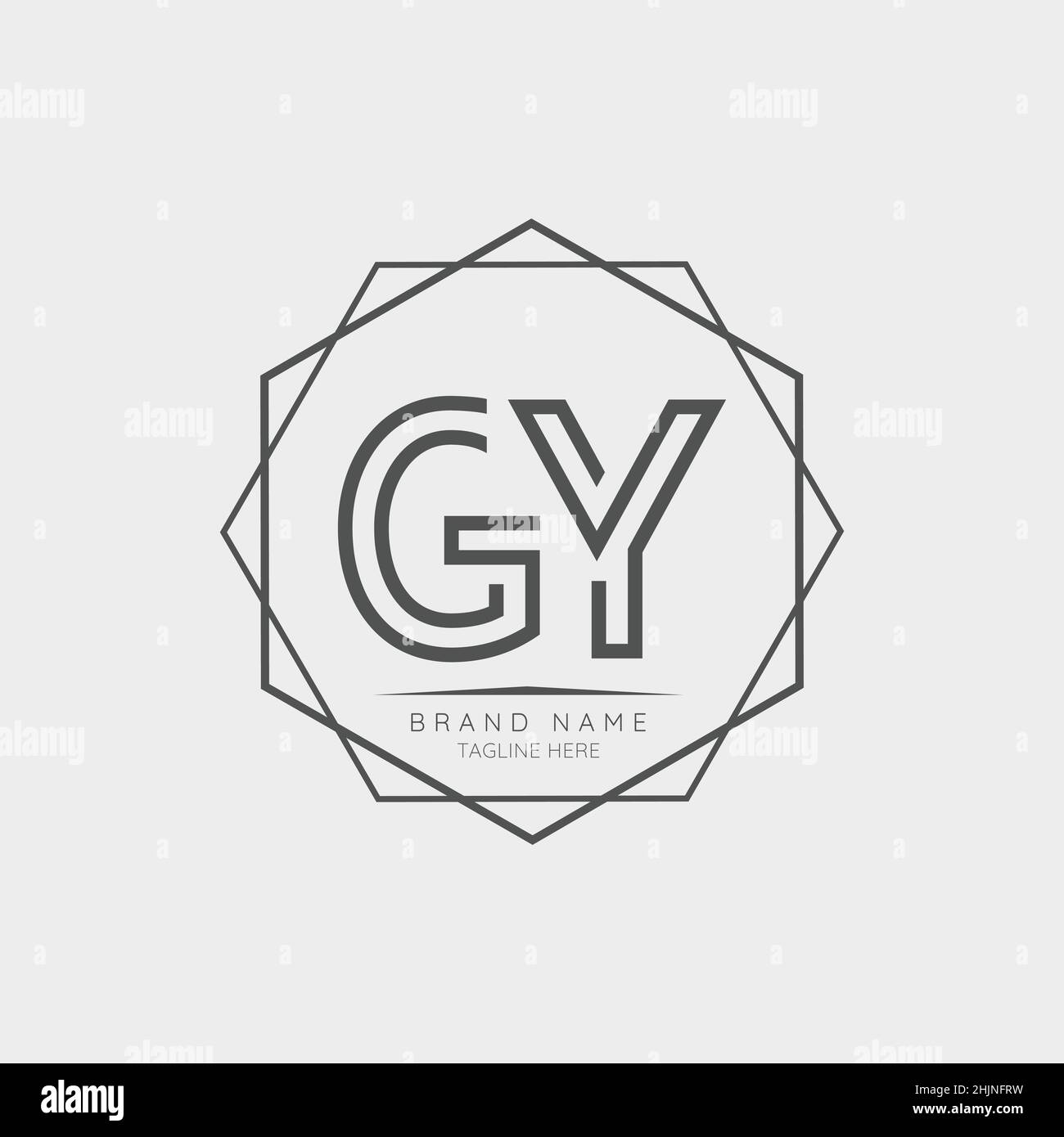 Creative GY initial letter logo design elements. Modern Minimalist ...