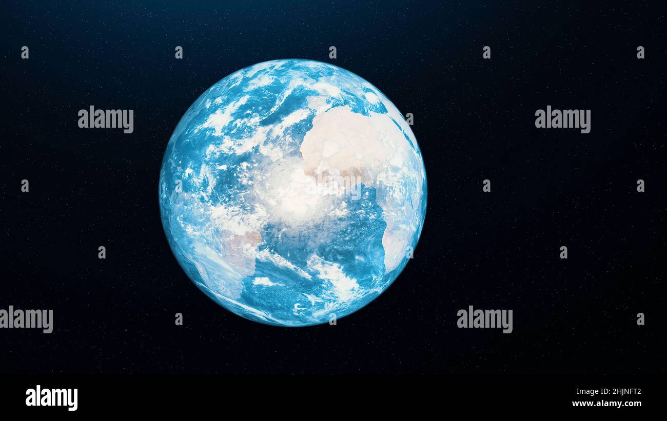 Abstract animation of beautiful Planet Earth rotation in space. Full ...