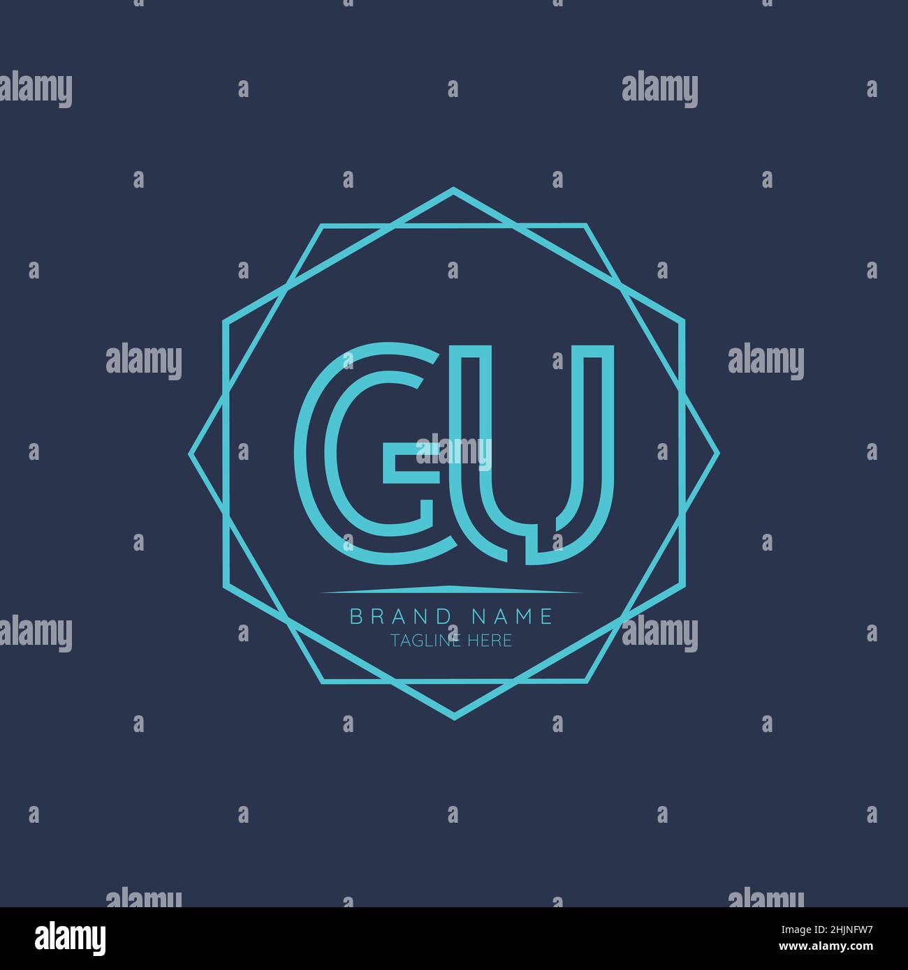 Creative GU initial letter logo design elements. Modern Minimalist ...