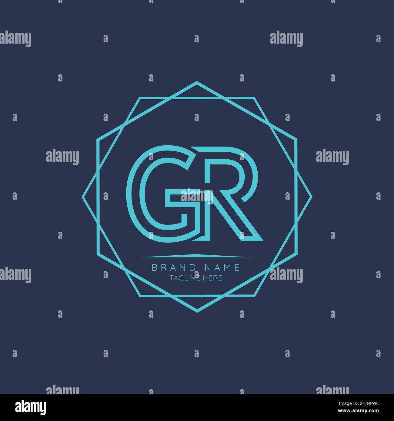 Creative GR initial letter logo design elements. Modern Minimalist ...