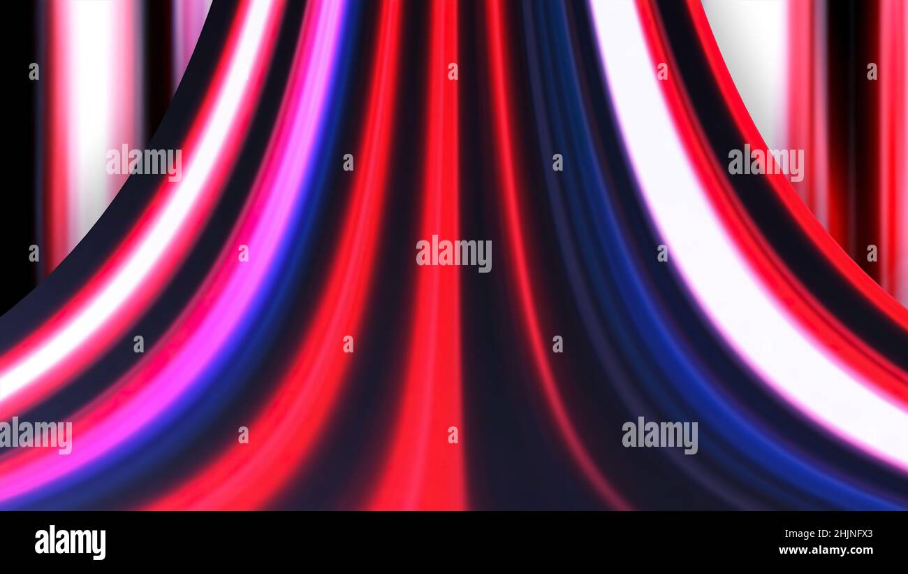 Curved strip with colored stripes. Motion. Animation with abstract ...