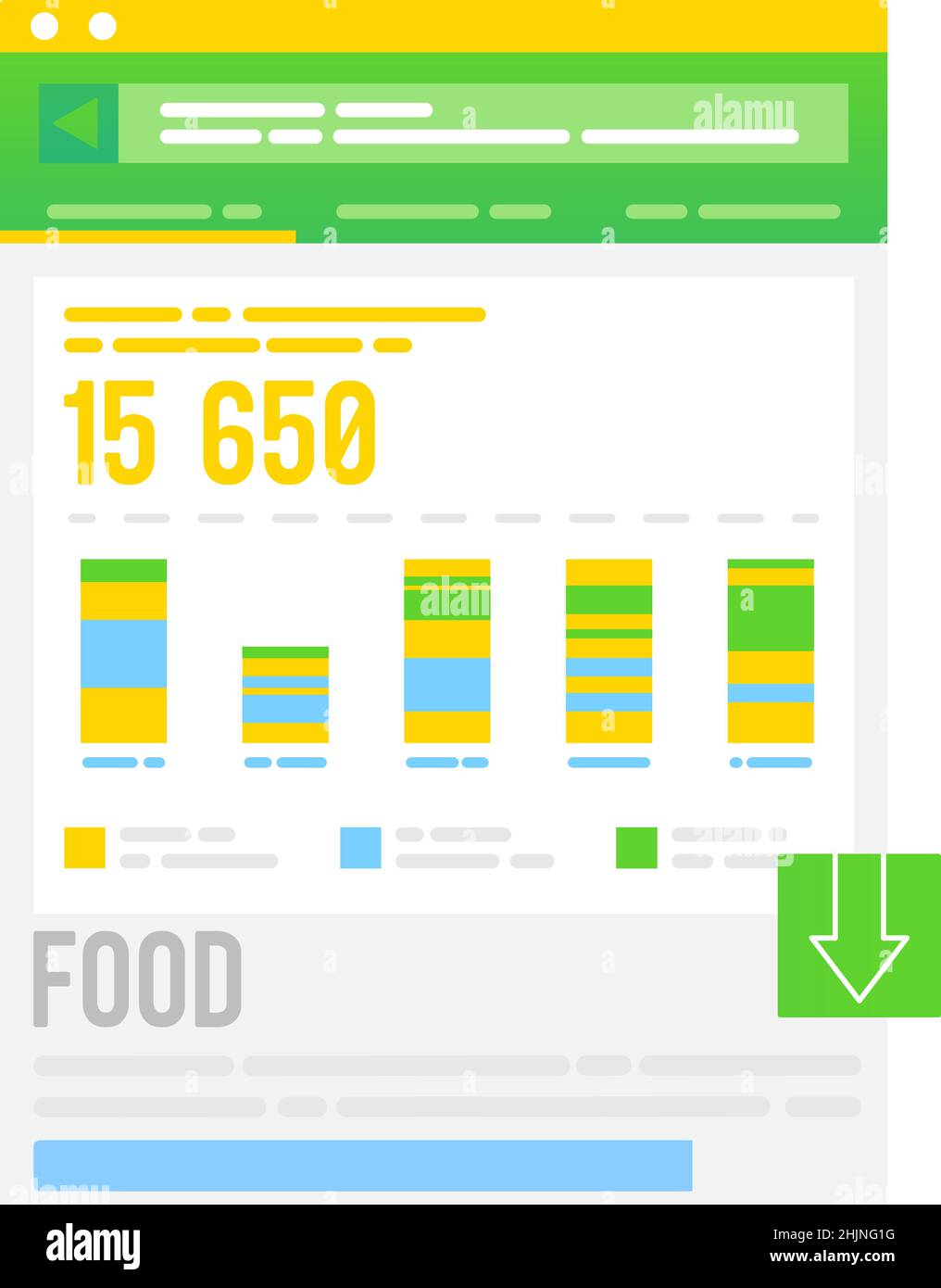 Weekly calorie intake count mobile app icon vector Stock Vector Image ...