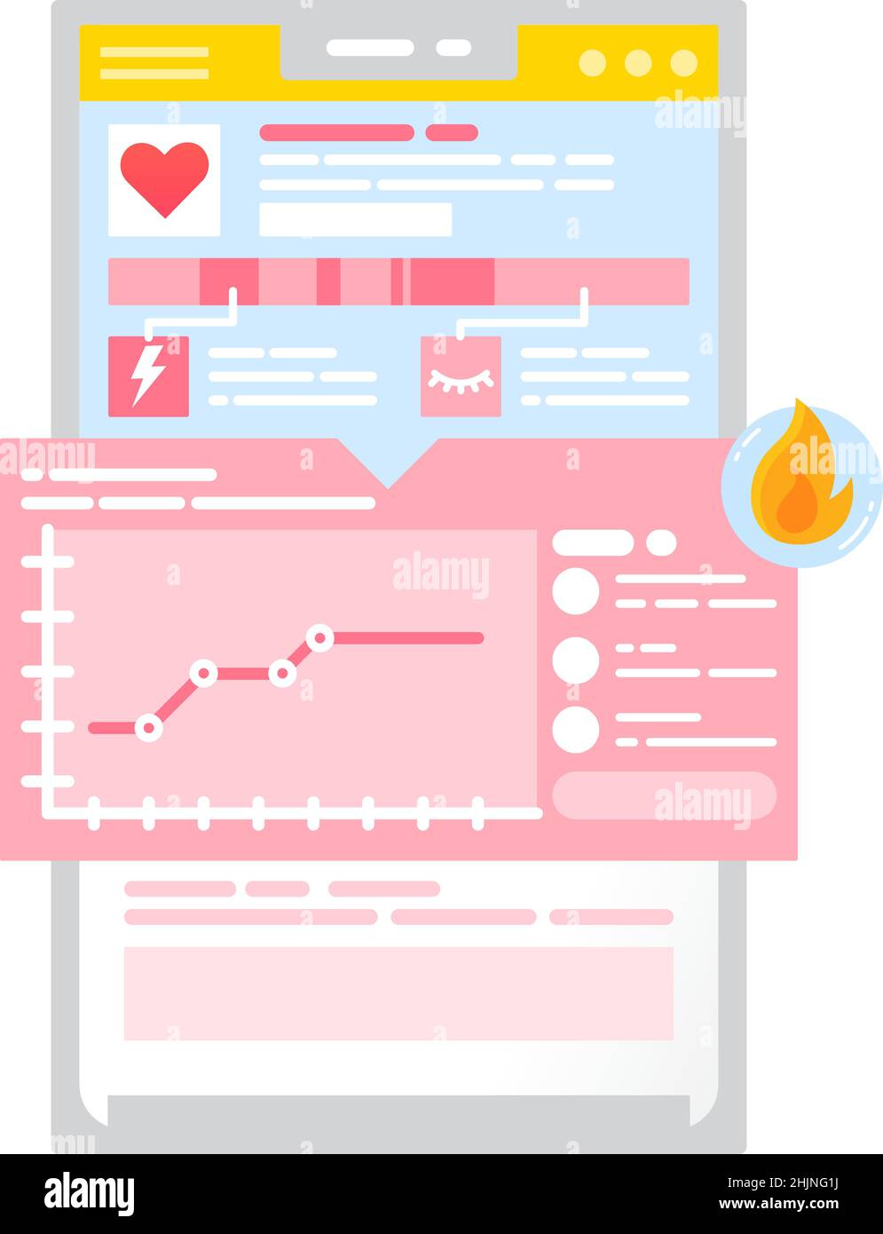 Weekly health report on mobile app icon vector Stock Vector Image & Art ...