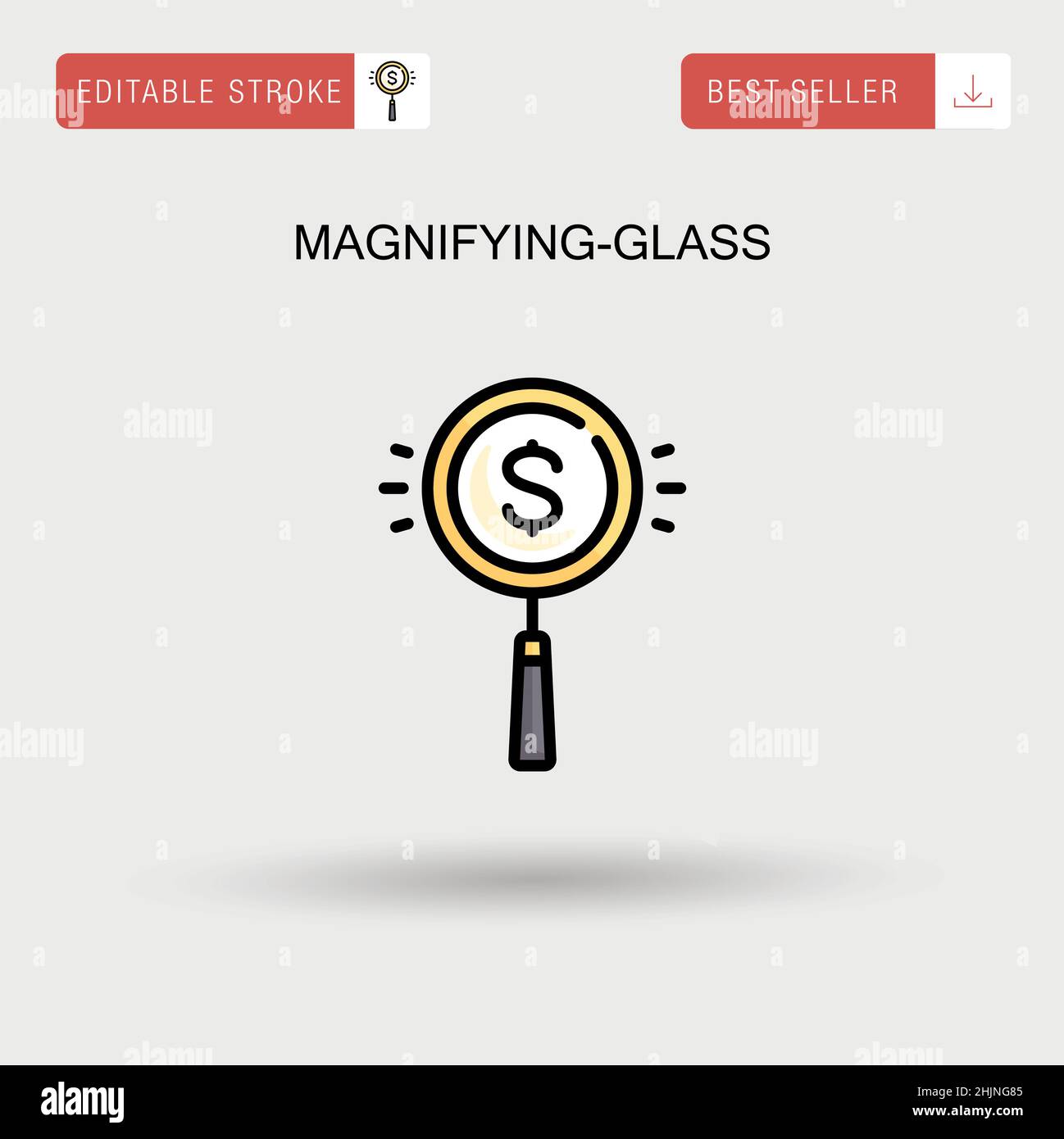 Magnifying-glass Simple vector icon Stock Vector Image & Art - Alamy