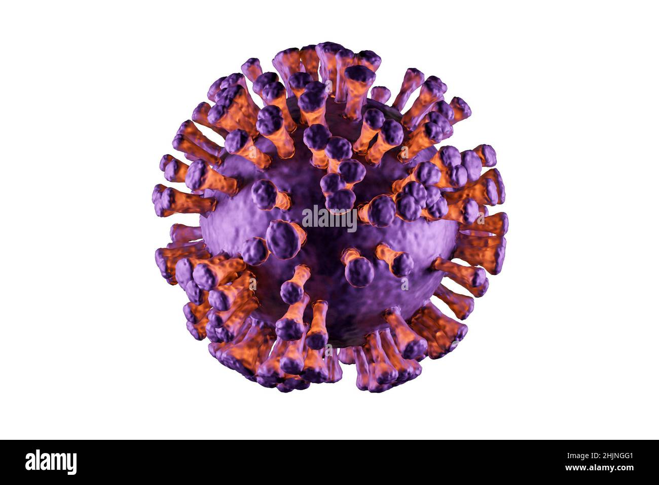 Illustration of a single virus cell isolated on white background ...