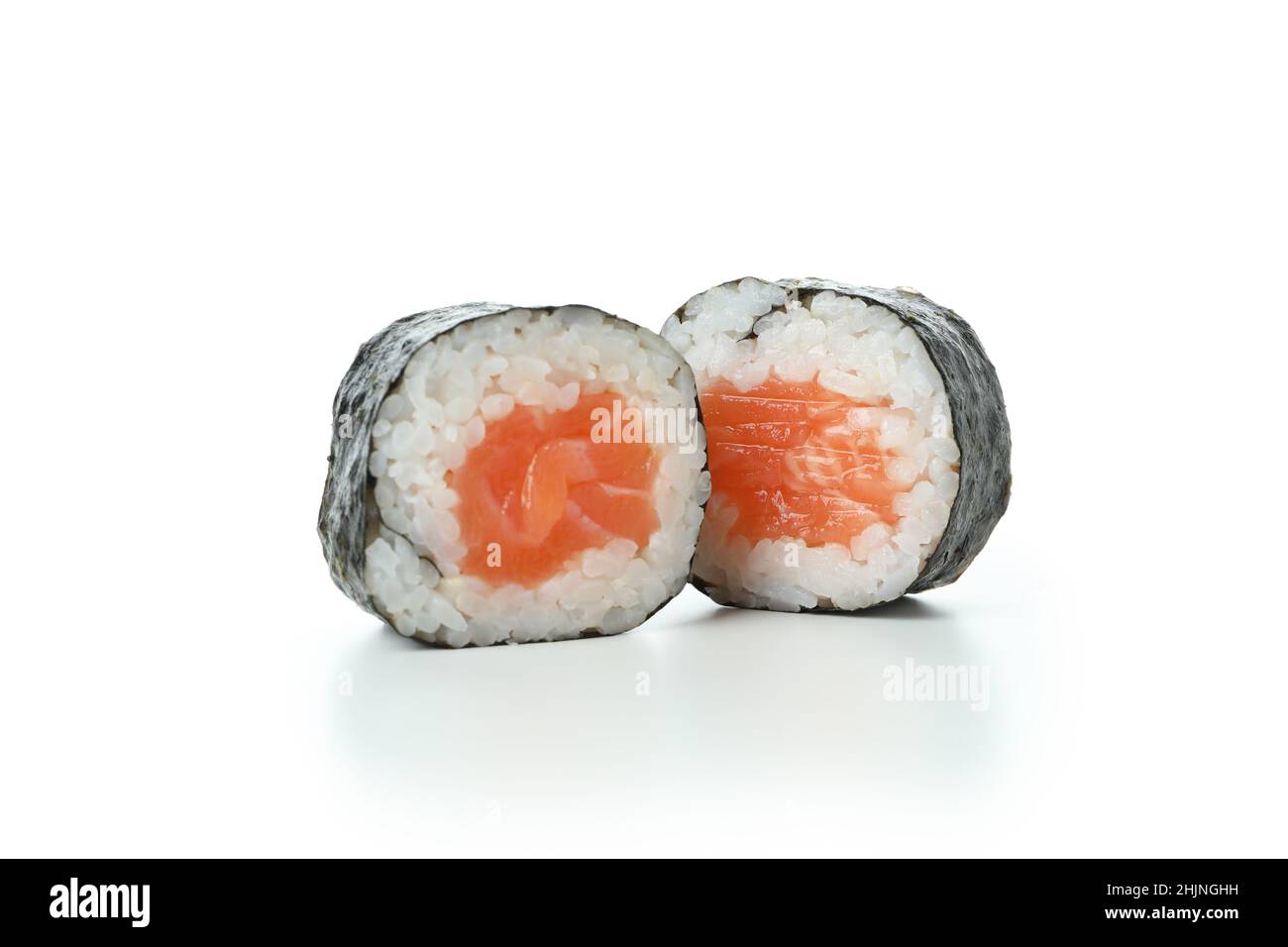 Two tasty maki isolated on white background Stock Photo - Alamy