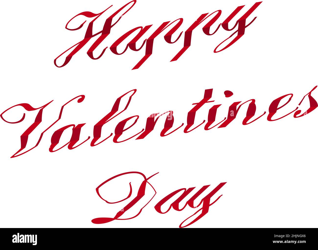 Happy Valentines Day 3D cubes font style vector illustration. Red ...