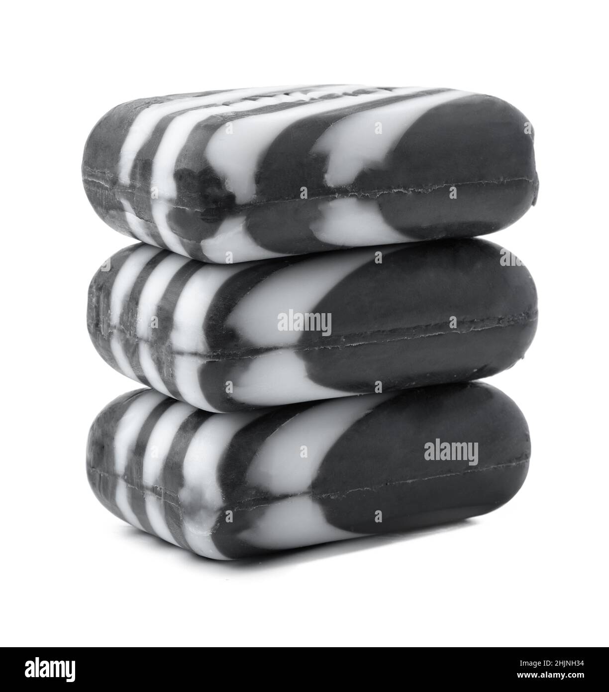 Stacked pieces of natural handmade soap on white background Stock Photo ...