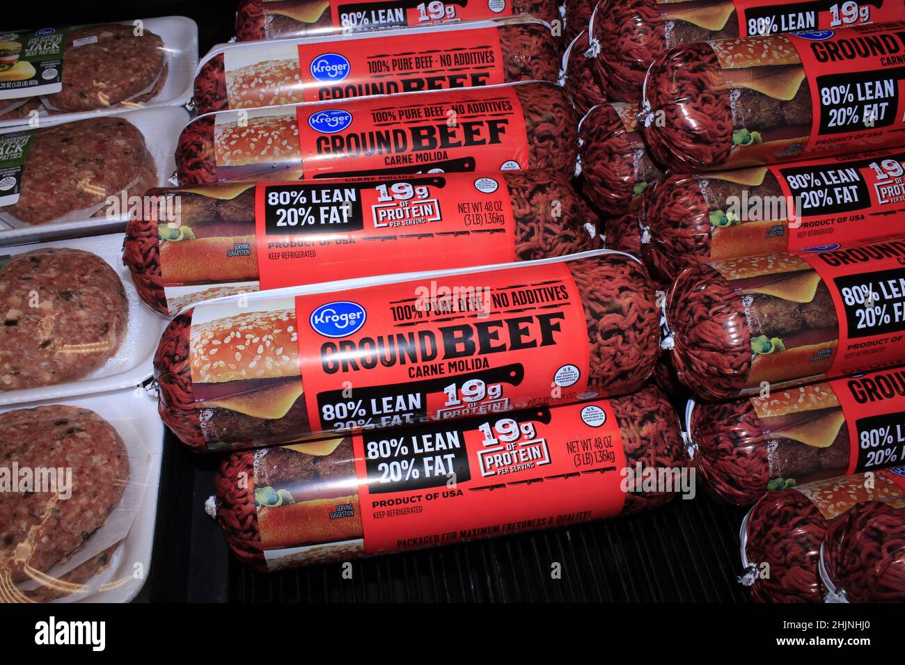 Kroger Ground Beef shot closeup that's bright and colorful in Kansas ...