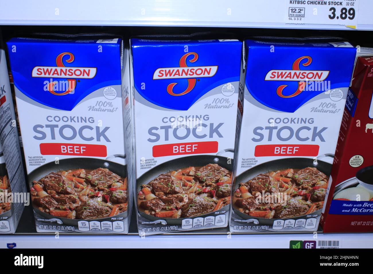 Swanson Beef Cooking Stock shot closeup that's bright and colorful on a ...