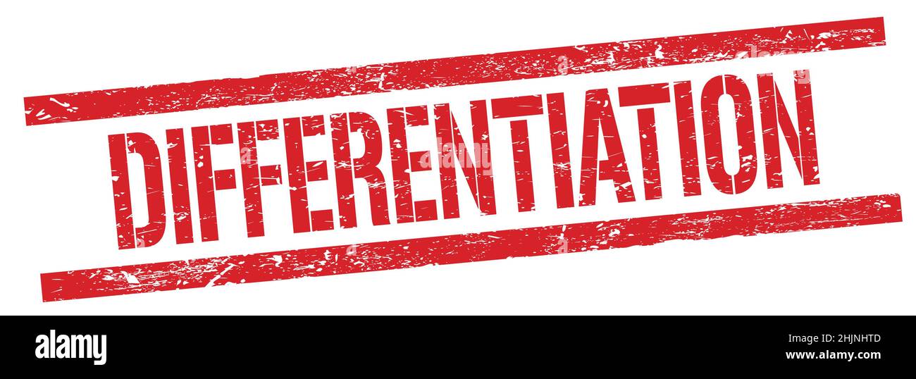 DIFFERENTIATION text on red grungy rectangle stamp sign Stock Photo - Alamy