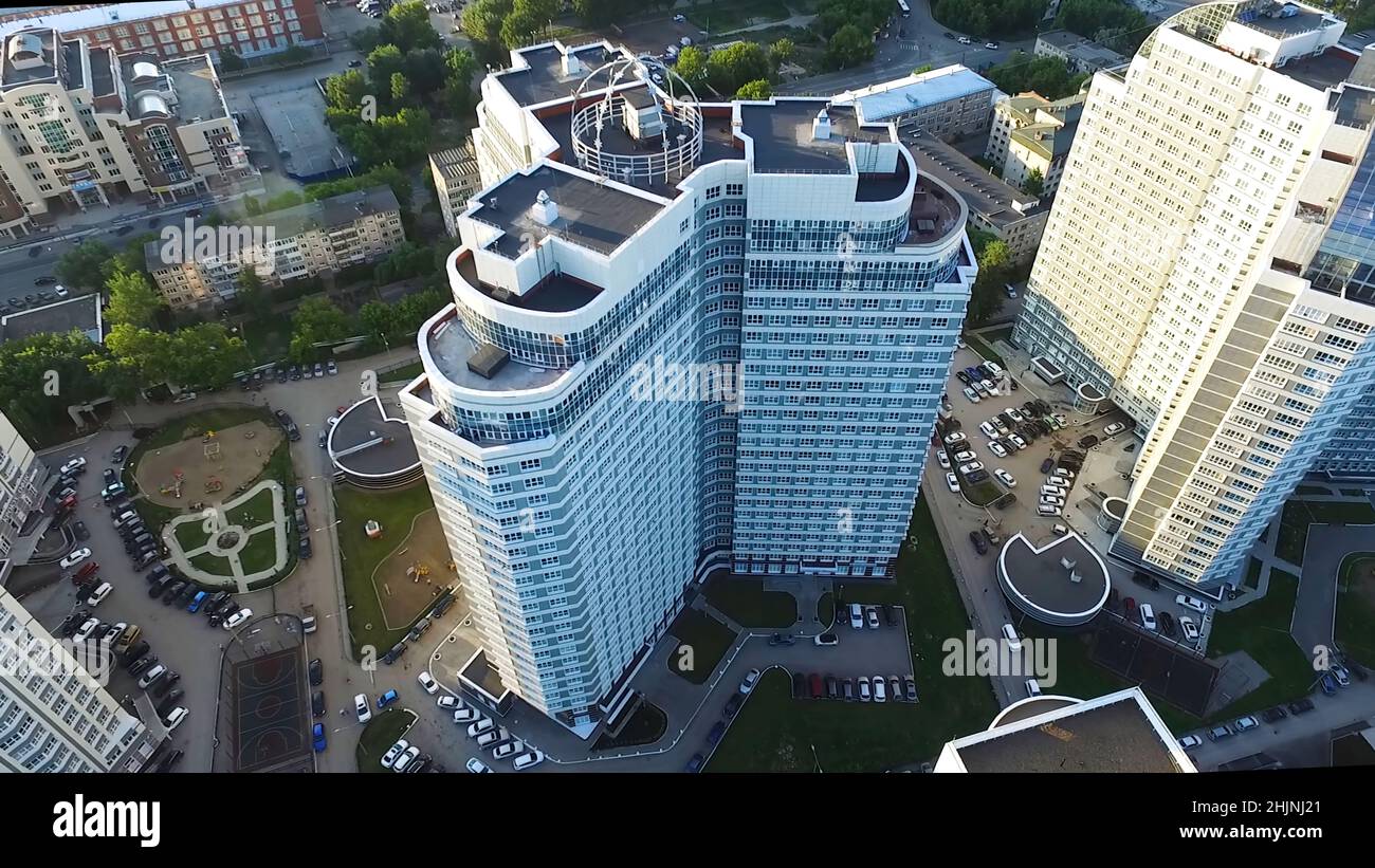 Top view of a modern residential complex with high beautiful houses ...