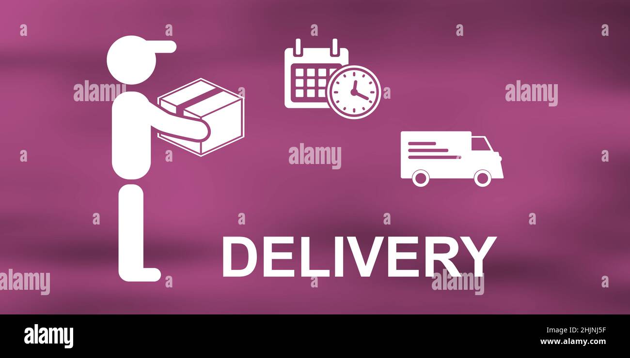 Illustration of a delivery concept Stock Photo - Alamy