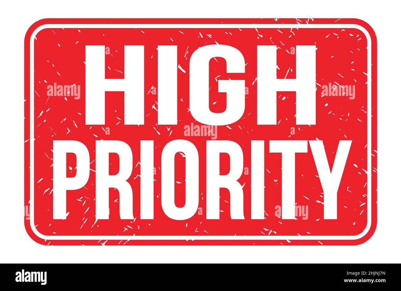 HIGH PRIORITY, words written on red rectangle stamp sign Stock Photo ...
