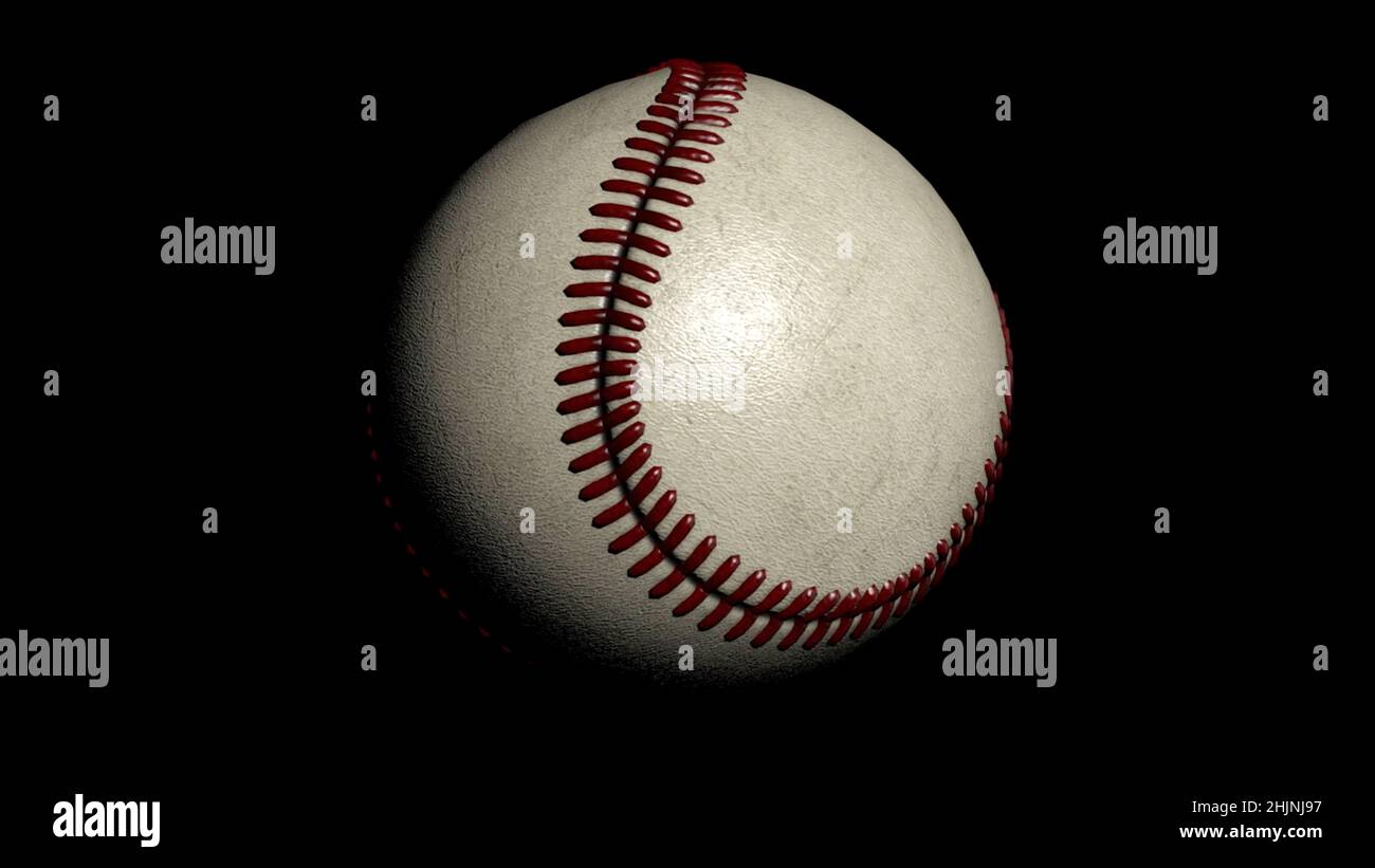 Baseball rotating on the black background. Seamless loop. Animation of ...