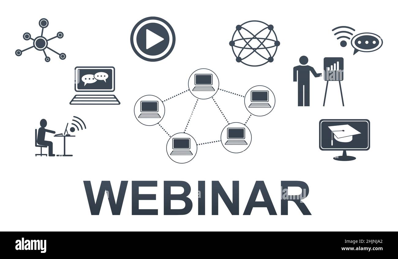 Illustration of a webinar concept Stock Photo - Alamy