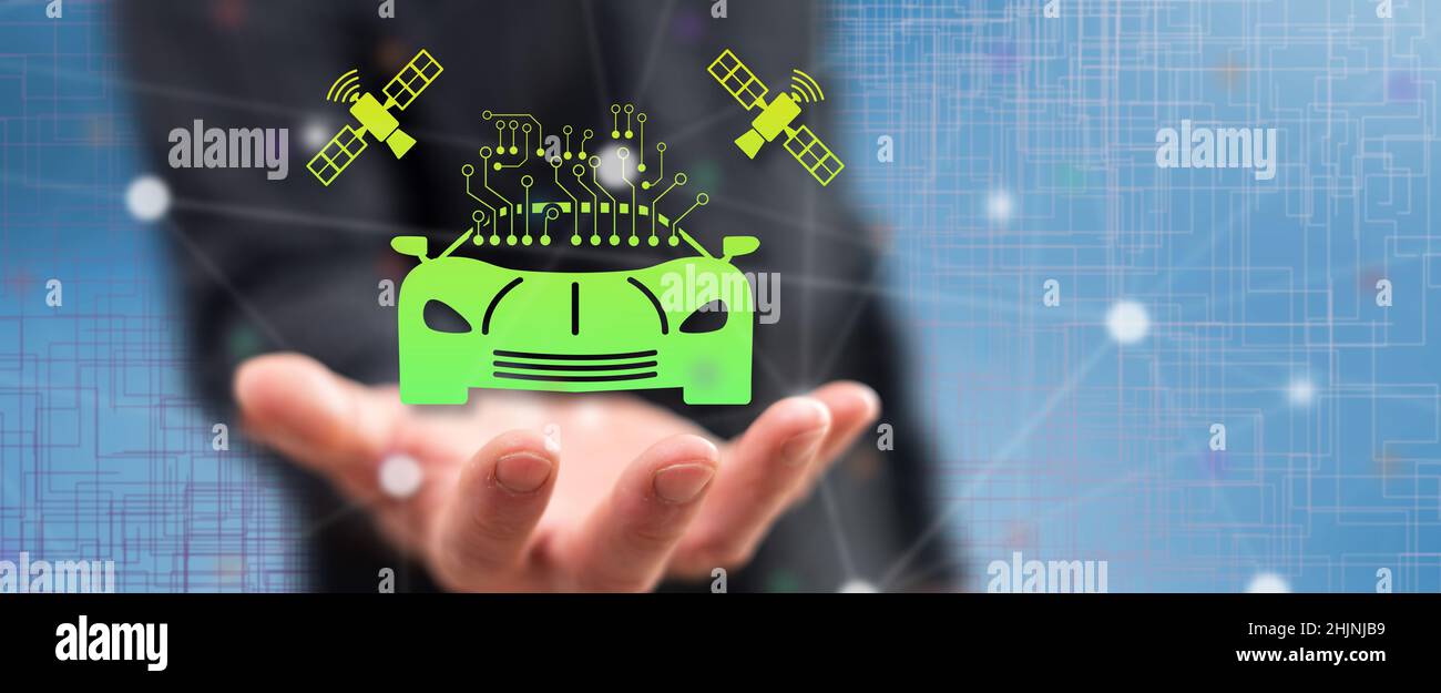Autonomous vehicle concept above hi-res stock photography and images ...