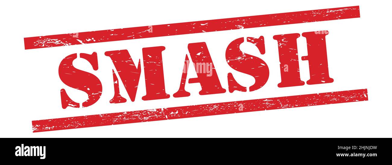 SMASH text on red grungy vintage rubber stamp Stock Photo - Alamy