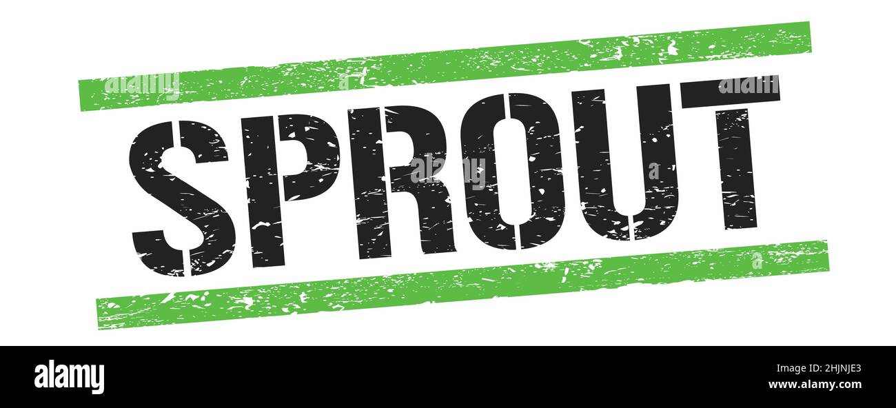 SPROUT text on black green grungy lines stamp sign Stock Photo - Alamy