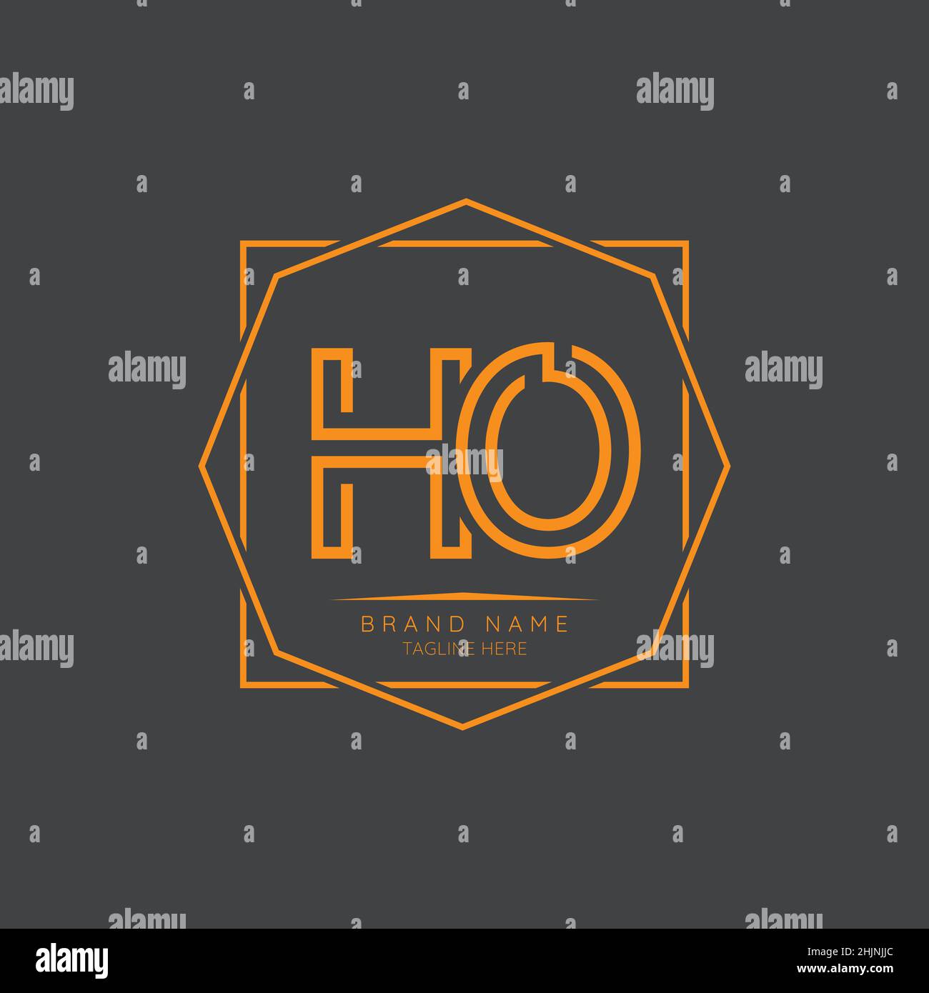 Creative HO initial letter logo design elements. Modern Minimalist ...