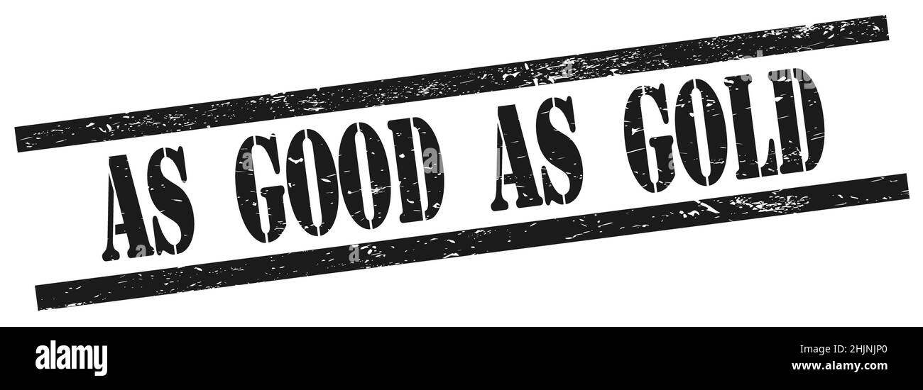 AS GOOD AS GOLD text on black grungy rectangle vintage stamp Stock ...