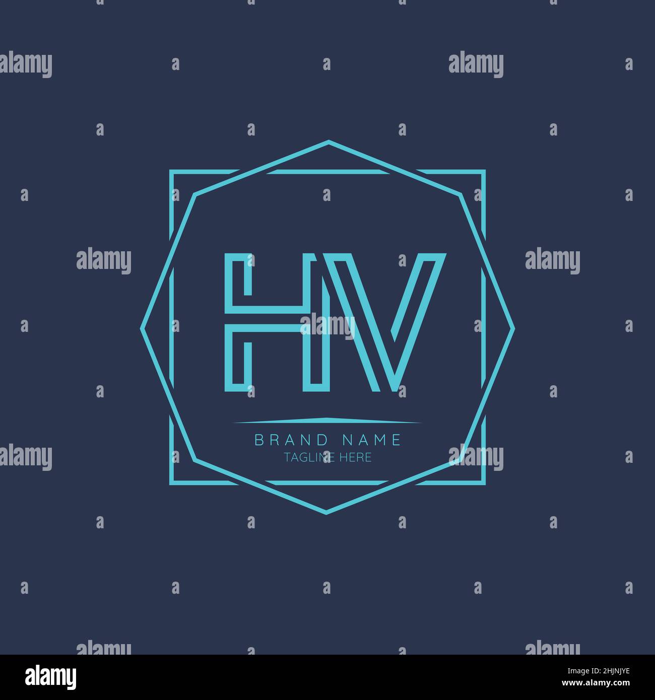 Creative HV initial letter logo design elements. Modern Minimalist ...