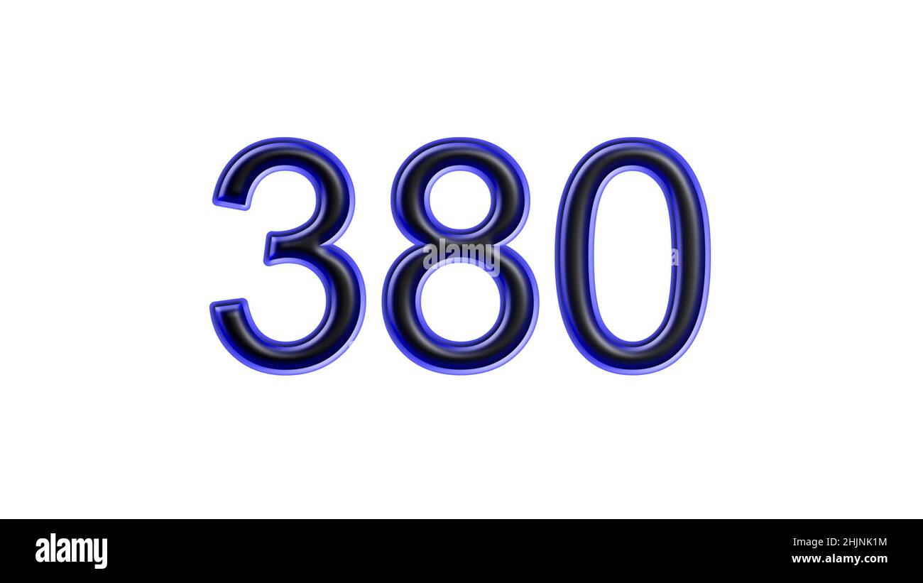 blue 380 number 3d effect white background Stock Photo - Alamy
