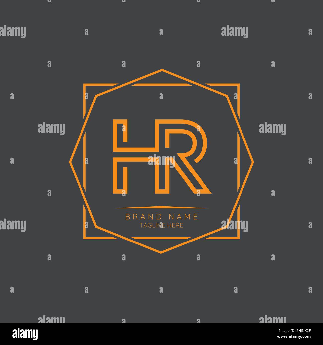 Creative HR initial letter logo design elements. Modern Minimalist ...