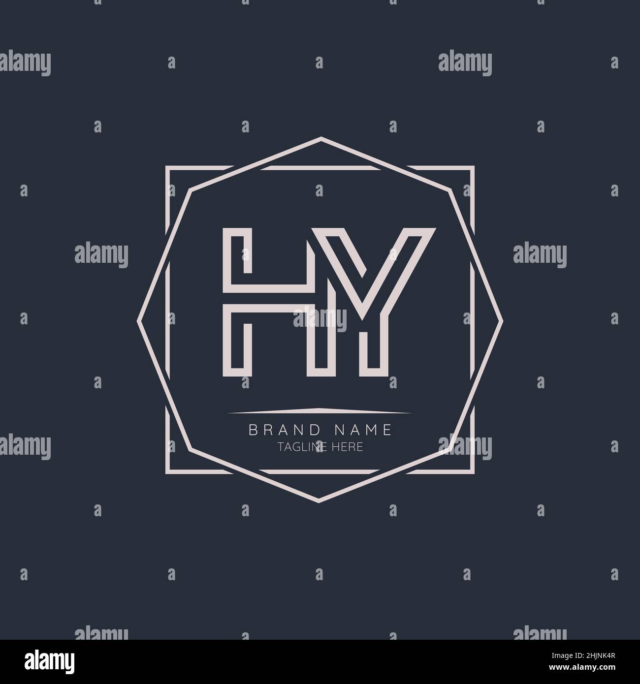 Creative HY initial letter logo design elements. Modern Minimalist ...