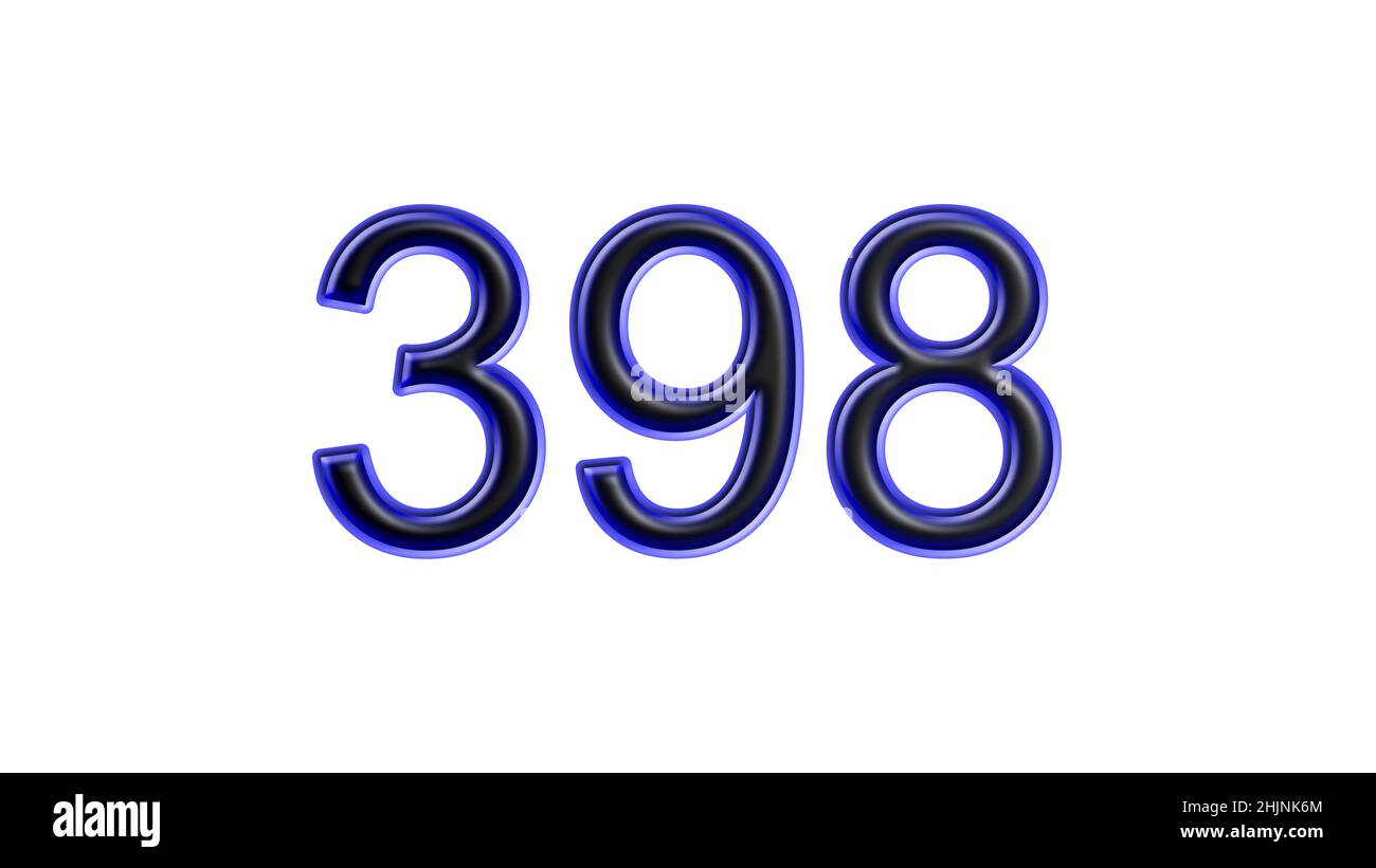 blue 398 number 3d effect white background Stock Photo - Alamy