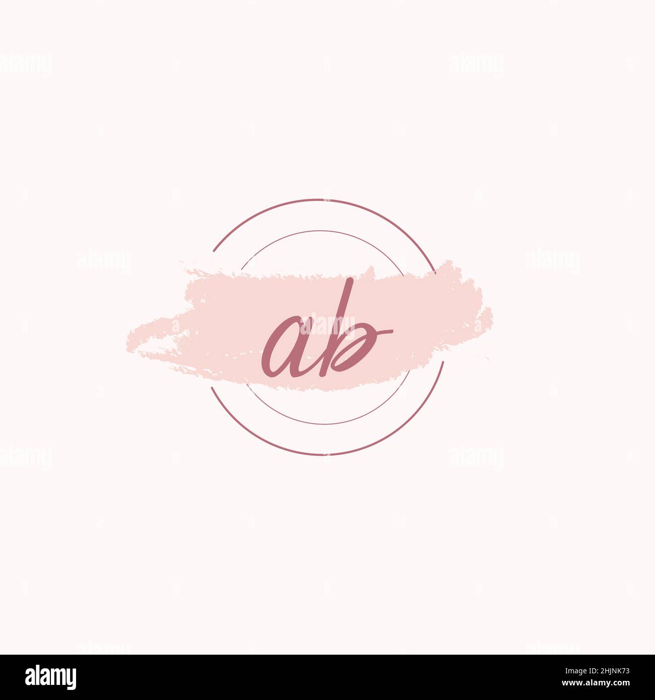 Initial letter alphabet AB watercolor logo icon, Feminine signature ...