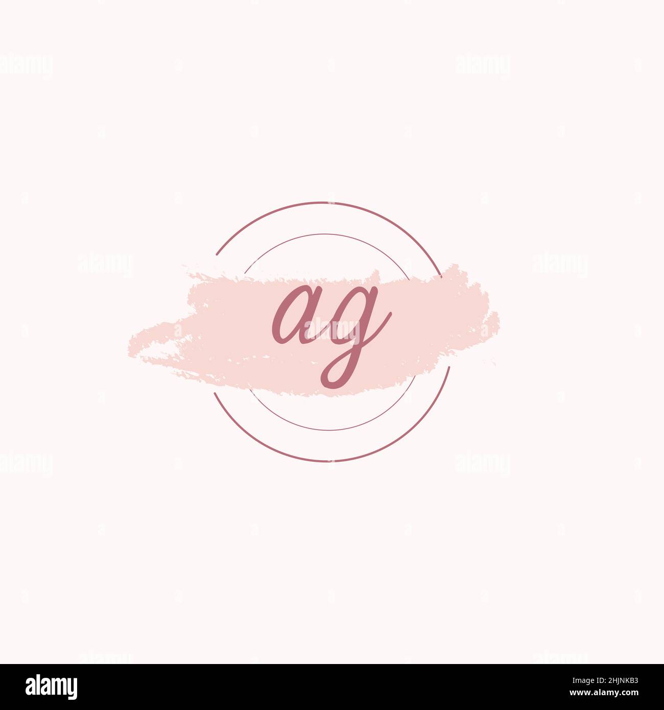 Initial letter alphabet AG watercolor logo icon, Feminine signature ...
