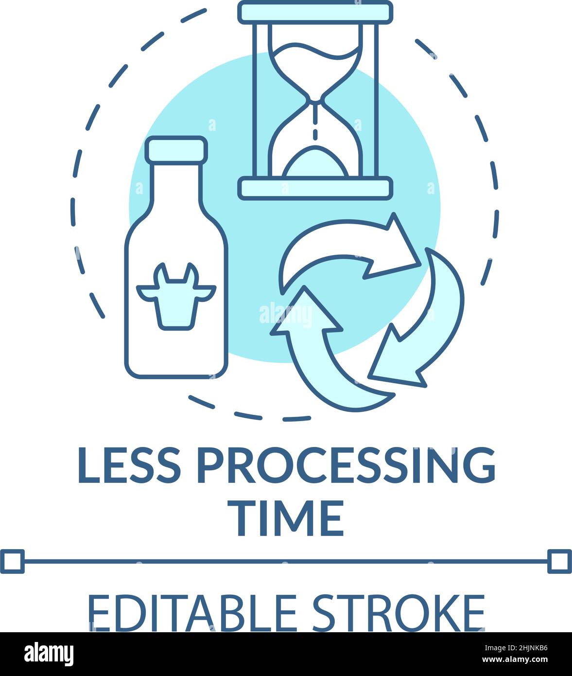 Less processing time turquoise concept icon Stock Vector Image & Art ...