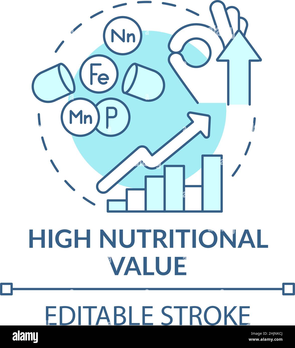 High nutritional value turquoise concept icon Stock Vector Image & Art ...