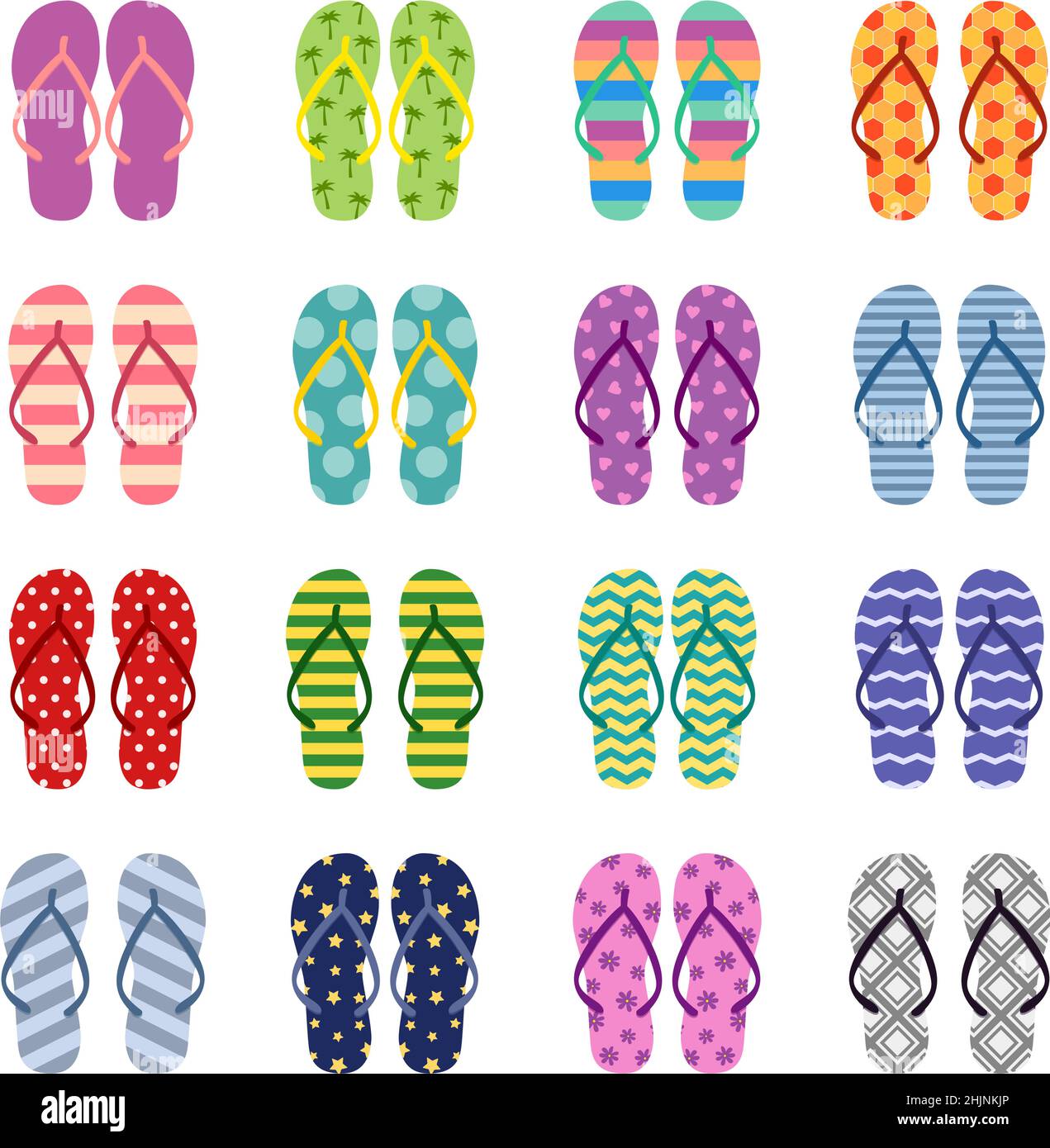 Bright colored flip flops Stock Vector Images - Alamy