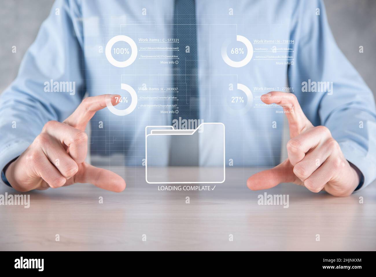 Business developer hand using board framework on virtual modern ...