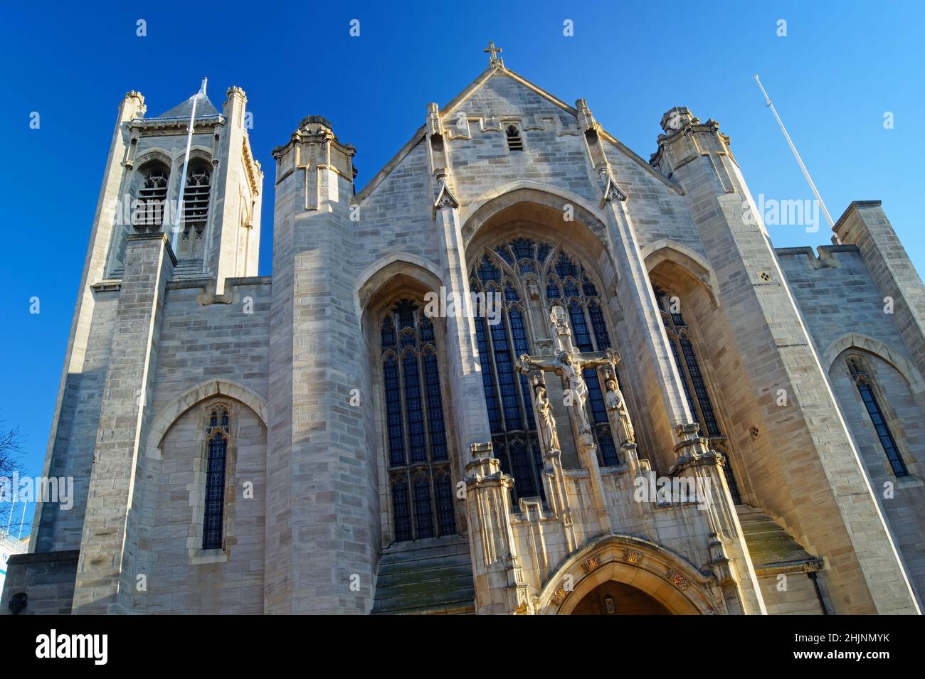 UK, West Yorkshire, Leeds, St Anne's Cathedral from Cookridge Street ...