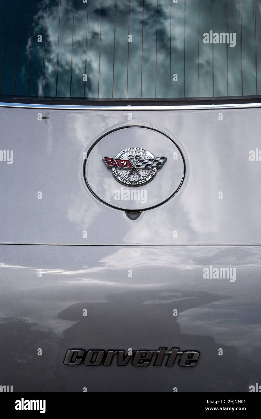 American vintage car Corvette close up, rear view Stock Photo - Alamy